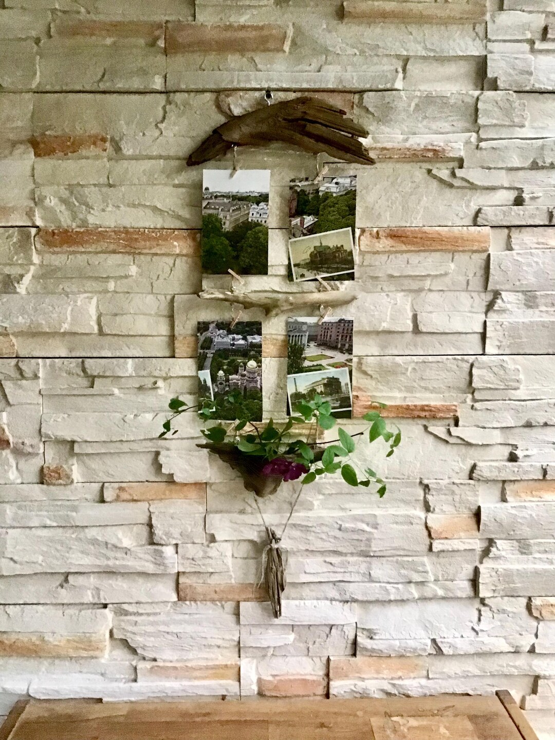 Driftwood Photo Hanger Driftwood Wall Decor Mobile Wall Hanging ...