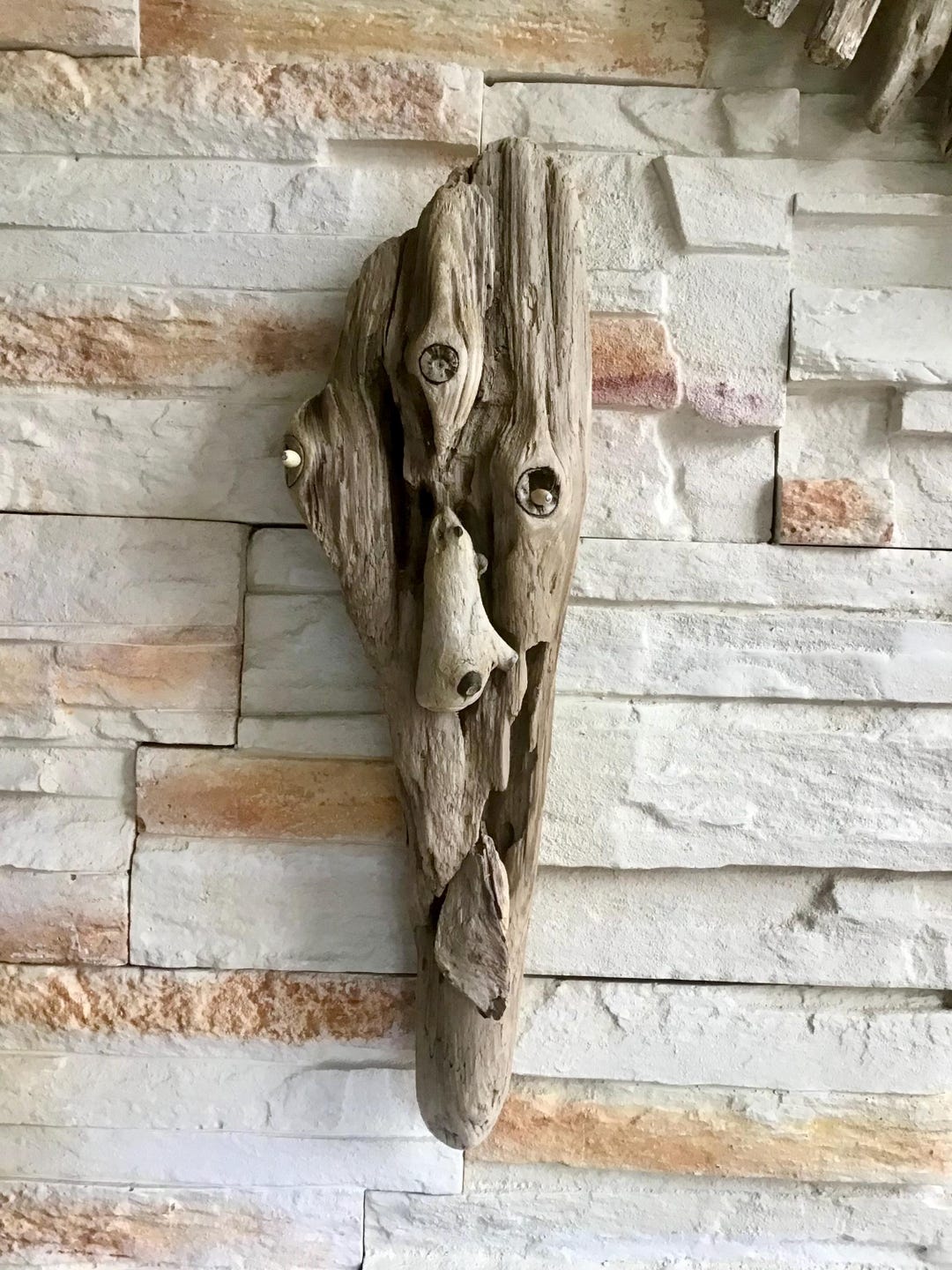 Driftwood Mask Driftwood Wall Decor Driftwood Wall Art Wooden Mask ...