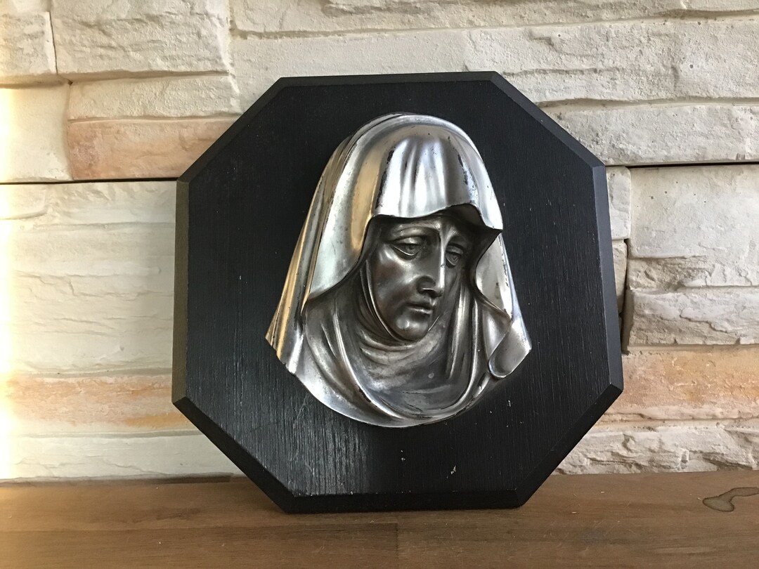 Vintage Metal Relief Picture Religious Picture Metall & Wood Wall ...