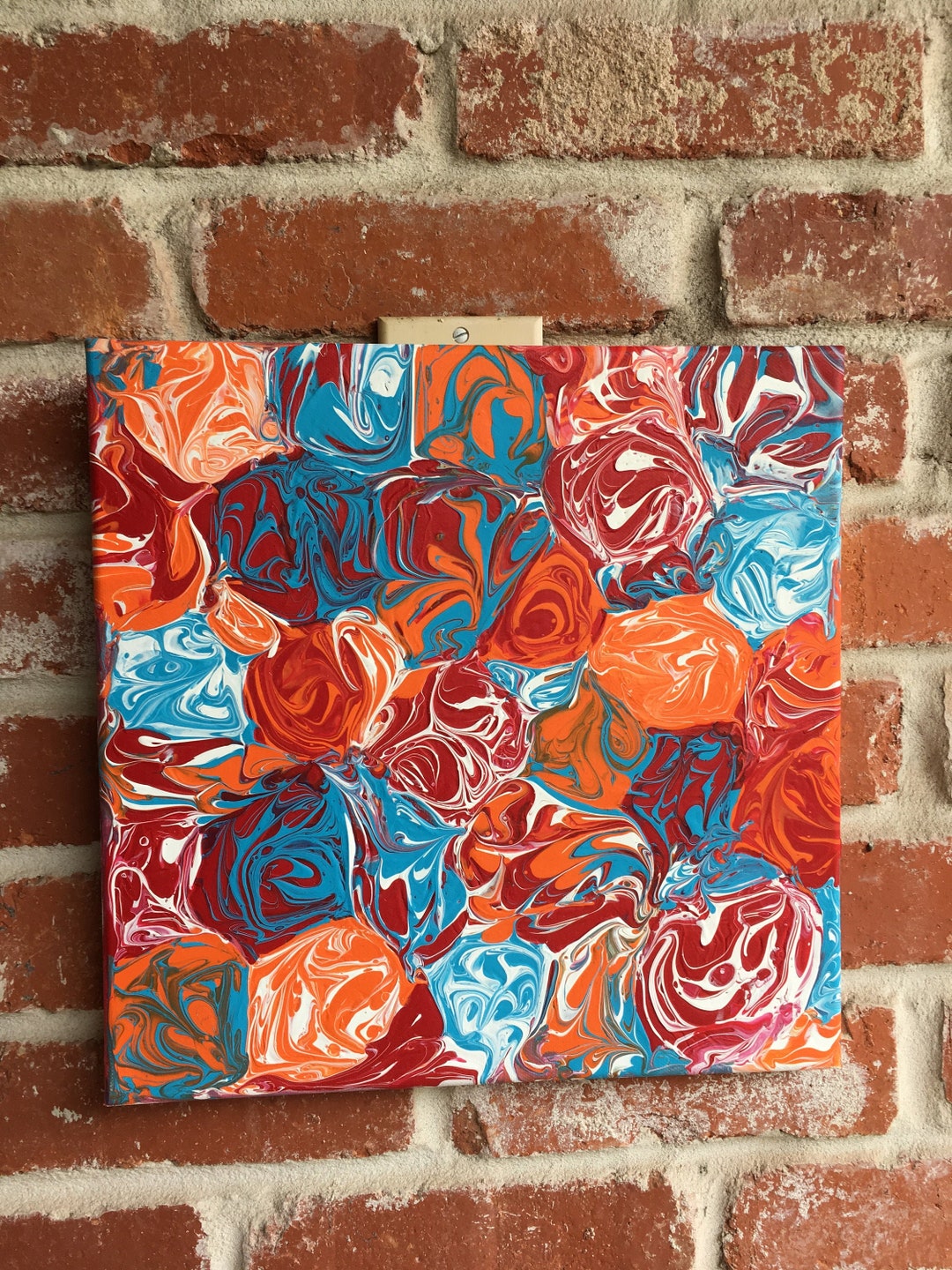 Red Orange Blue Abstract - Etsy