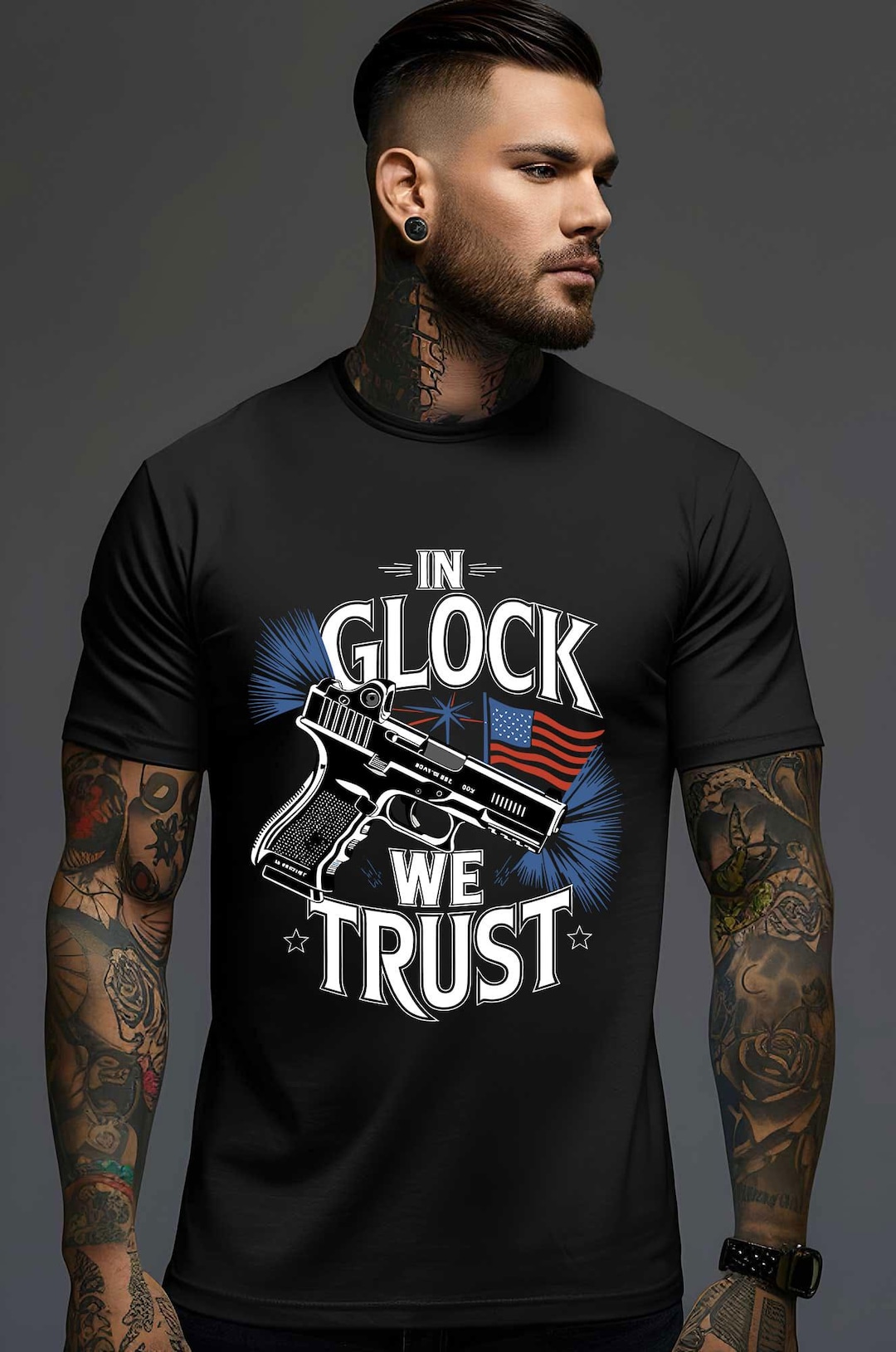 In Glock We Trust Tee Second Amendment T-shirt, Gifts for Dad ...