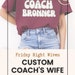 Custom Coach Wife Shirt for Retro Football Wife Game Day Mrs. Coach ...