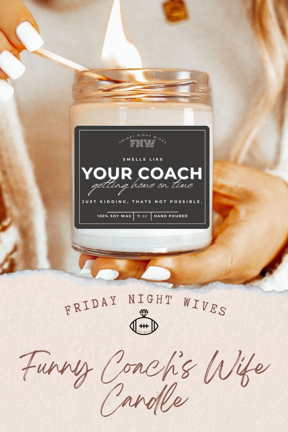 Coach's Wife Candle for End of Season Gift 9oz Funny Sports Candle for ...