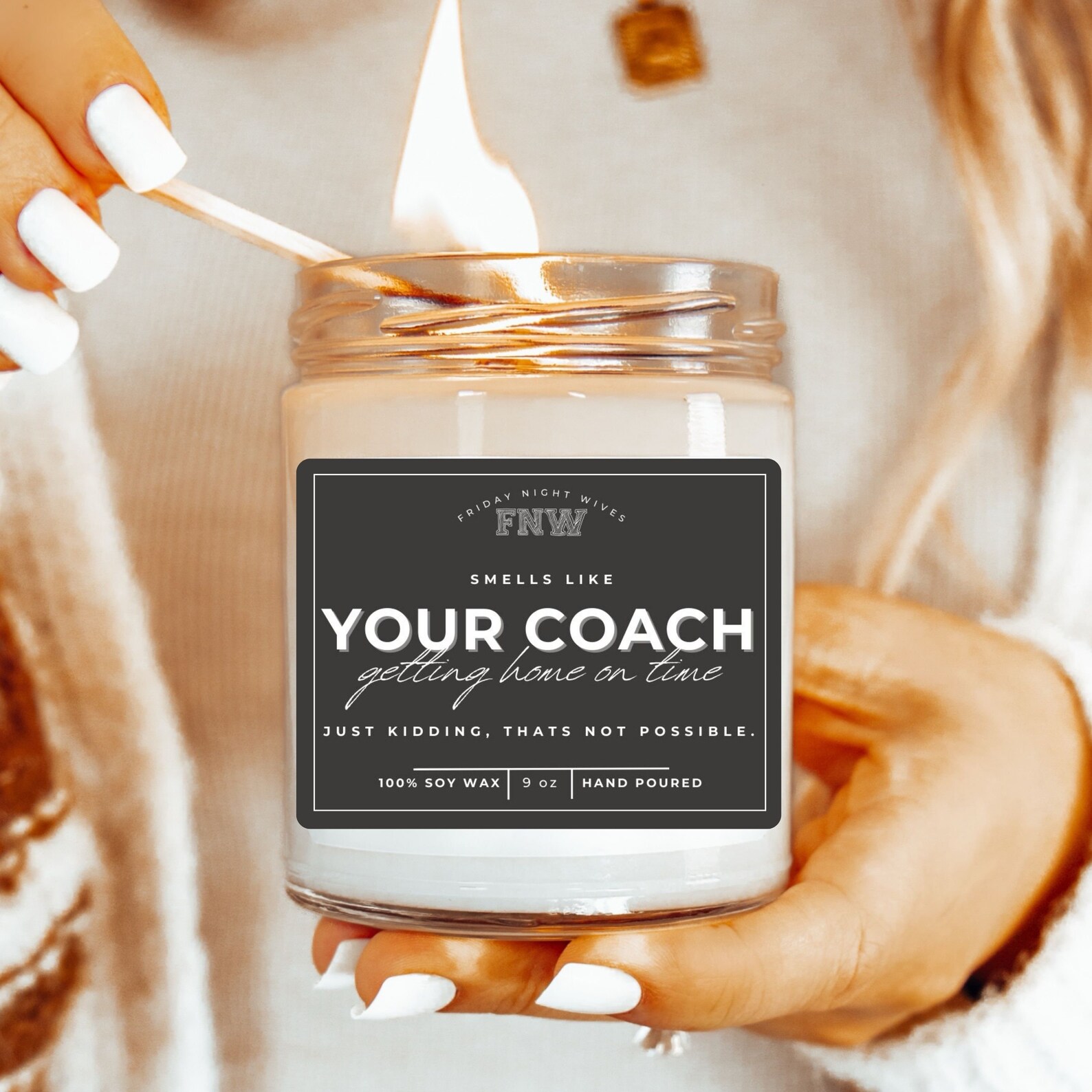 Coach's Wife Candle for End of Season Gift 9oz Funny Sports Candle for ...