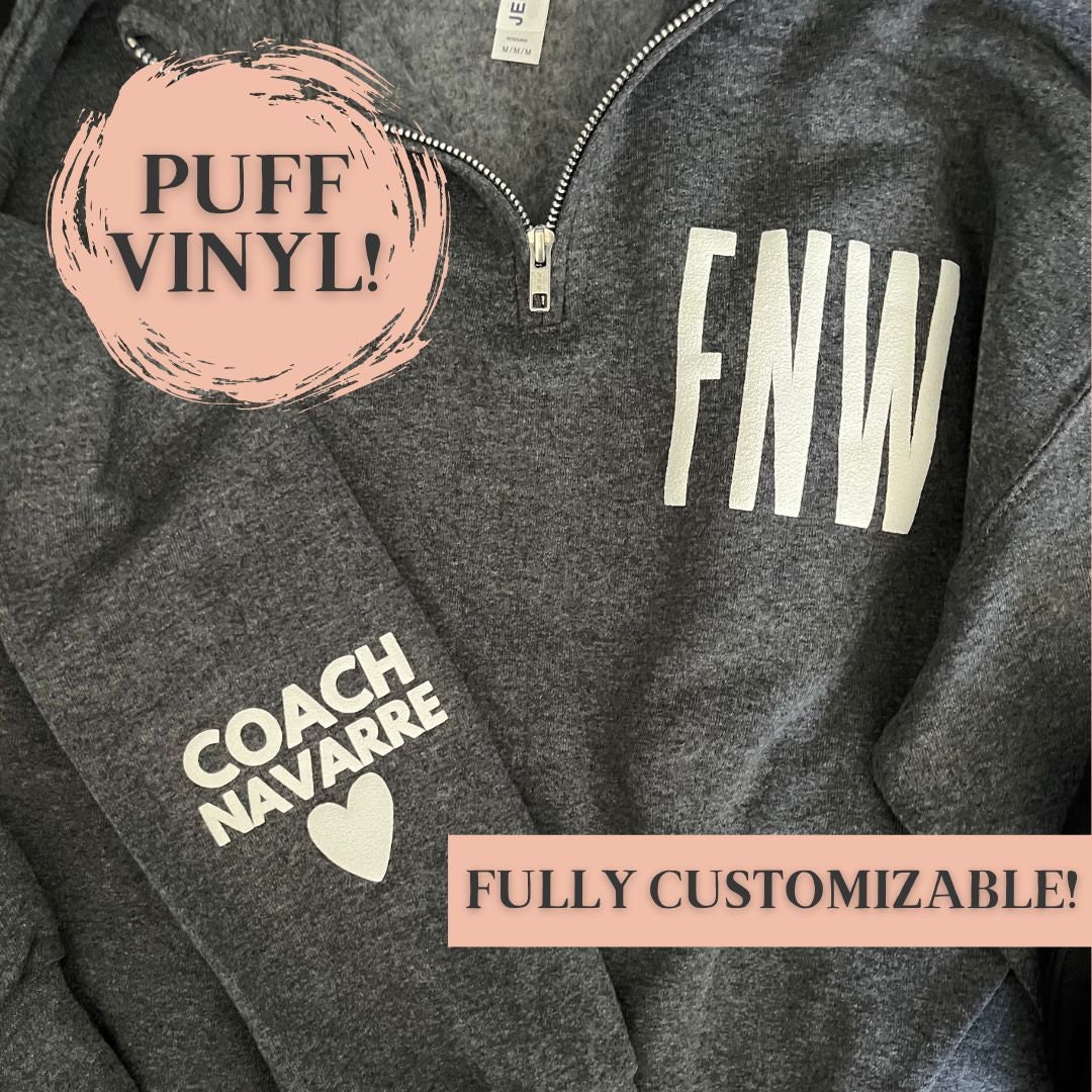 Coach Wife Pullover With School Team Initials and Coach Name Sleeve ...