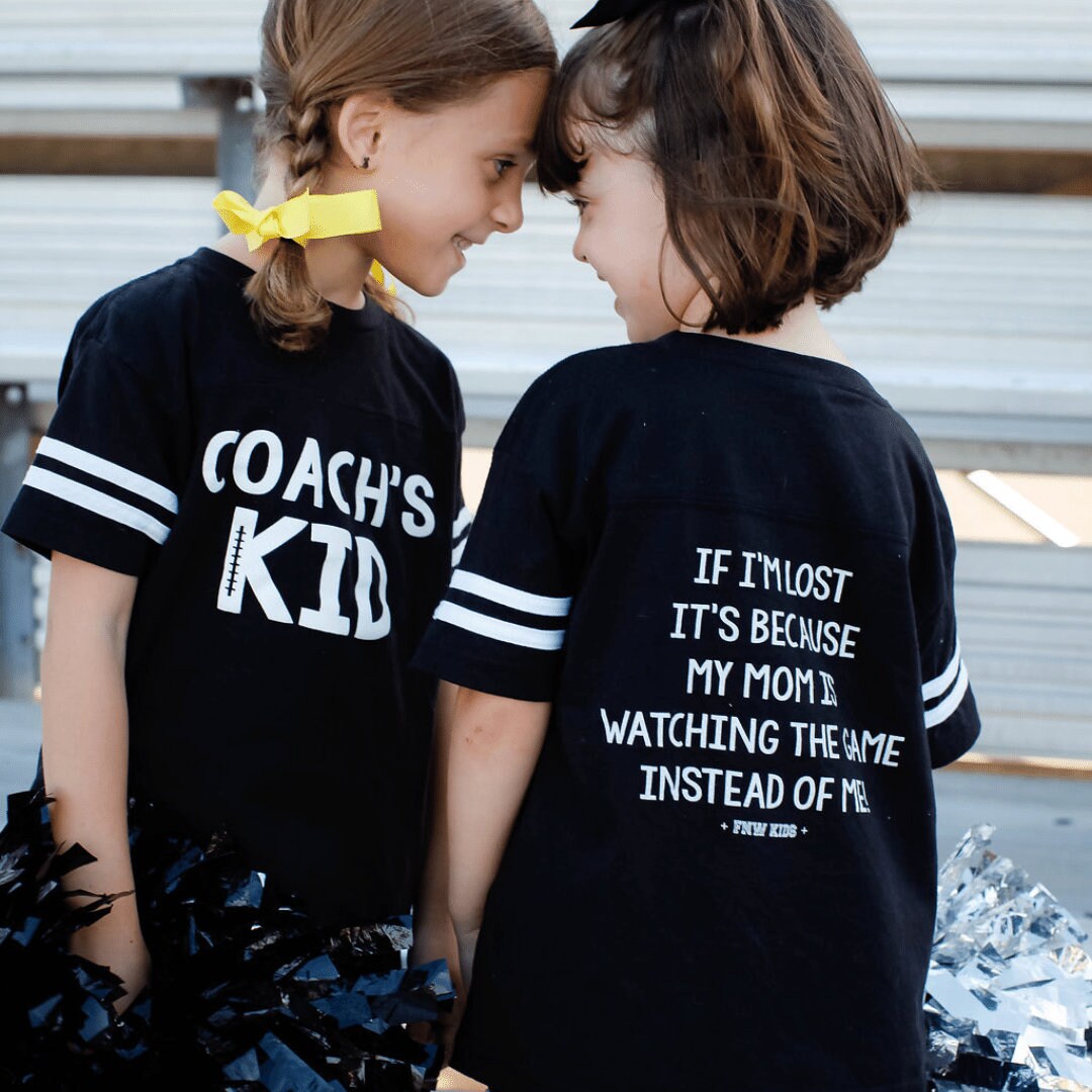 Funny Coach's Kid Football Shirt for Game Day Football Jersey Tee for ...