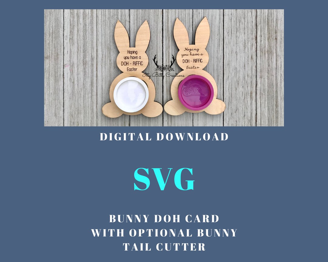 Bunny DOH Card With Optional Bunny Tail Cutter - Etsy