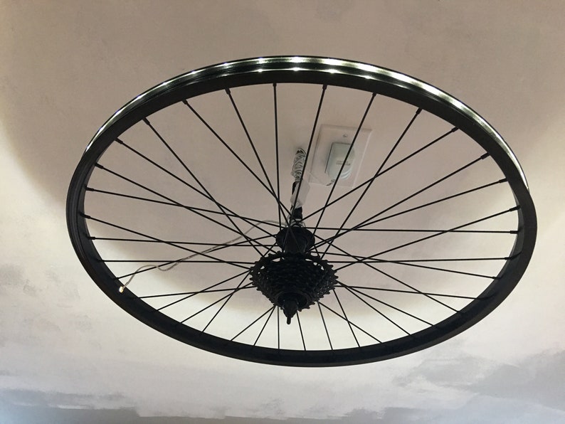 Upcycled Bicycle Wheel Lamp - Etsy