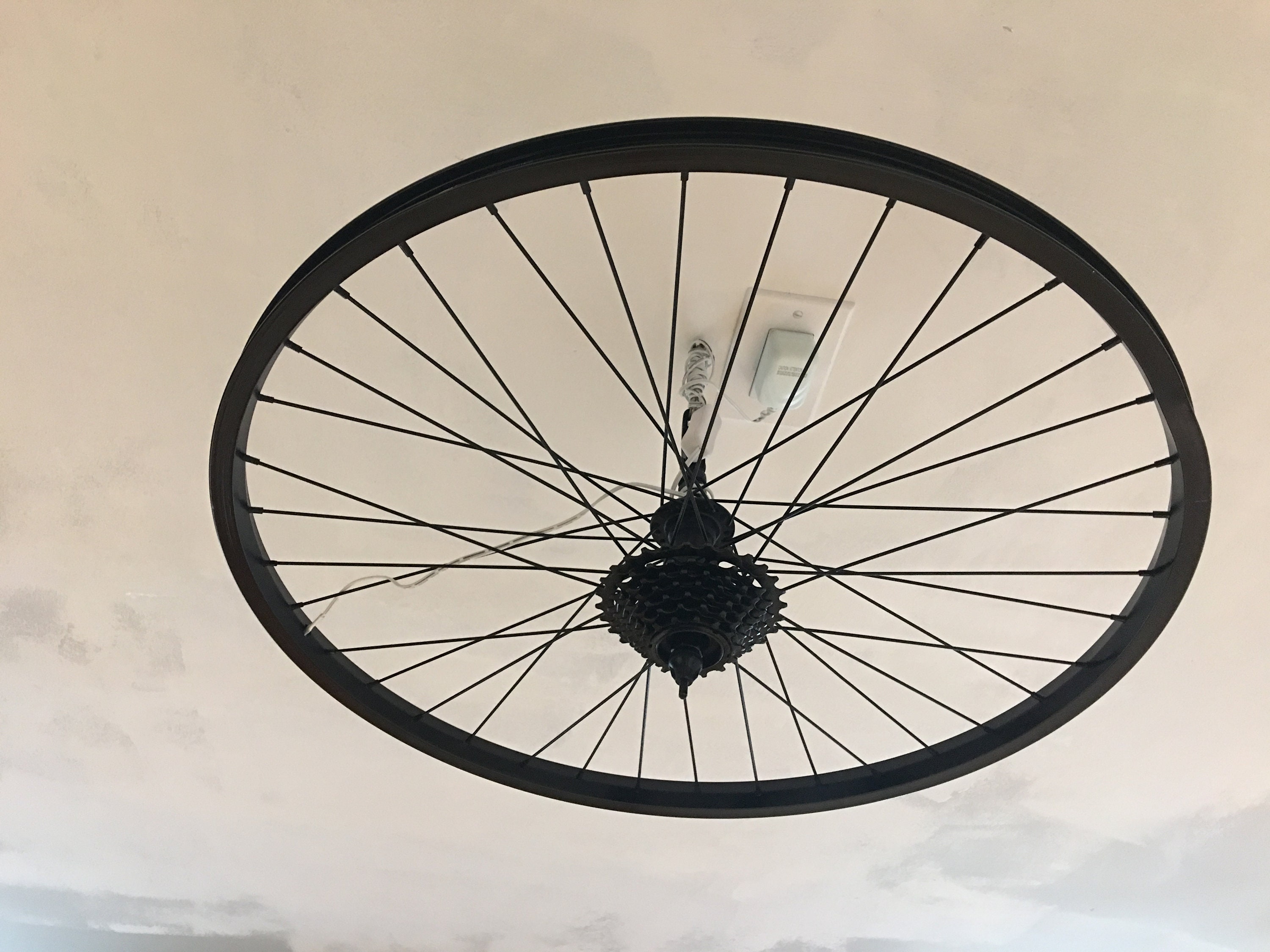 Upcycled Bicycle Wheel Lamp - Etsy