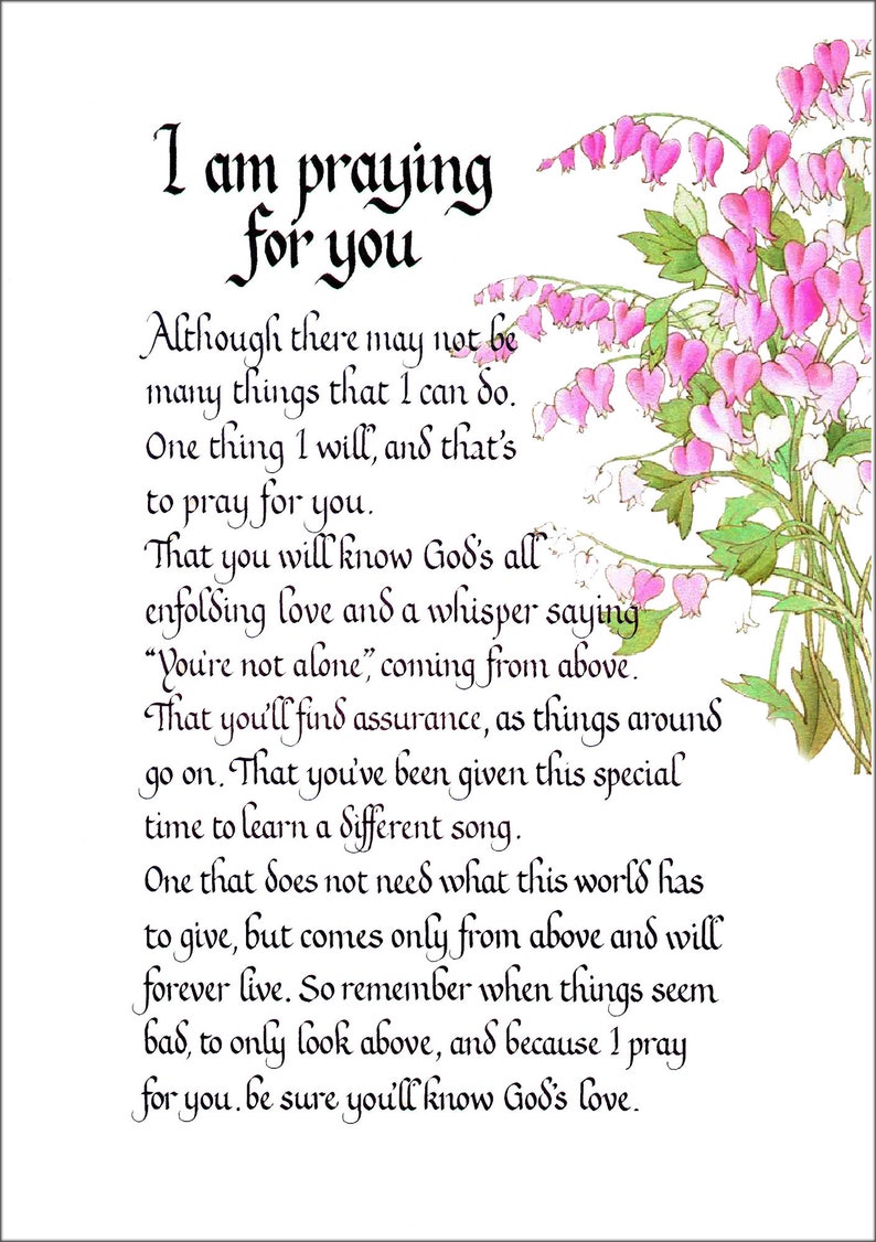 I Am Praying for You Calligraphy Greeting Card - Etsy