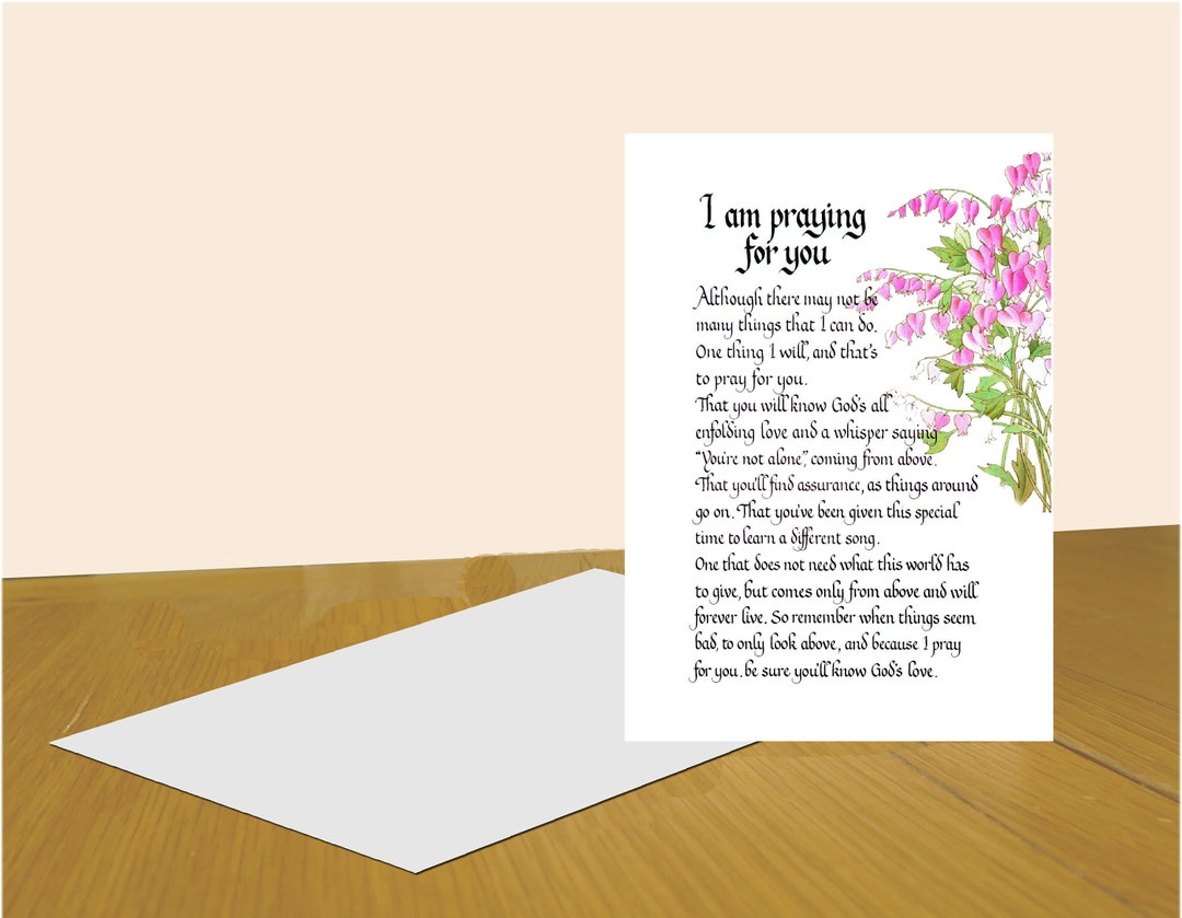 I Am Praying for You Calligraphy Greeting Card - Etsy