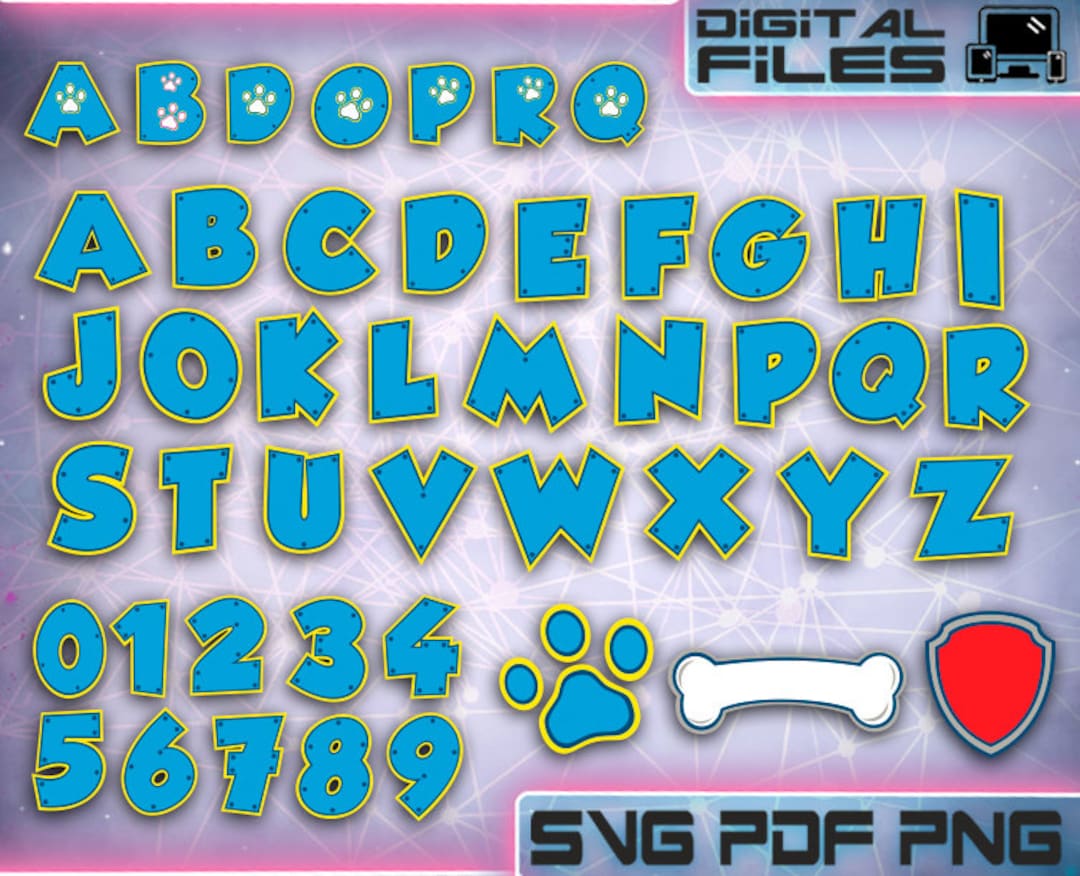 Blue Cartoon Alphabet SVG, Layered Font (digital Download) - Etsy