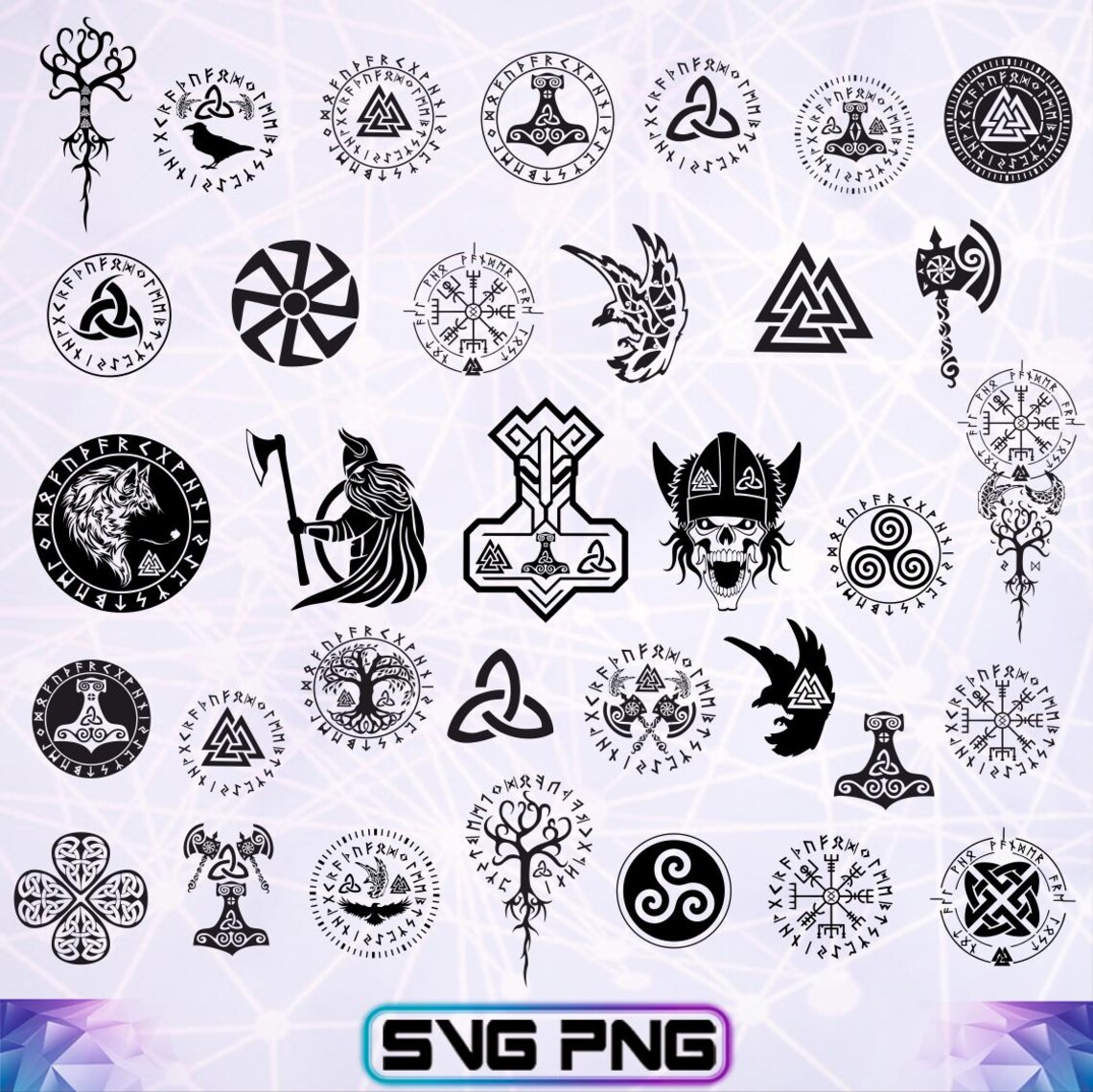Viking Runes SVG Bundle: Norse, Celtic Symbols (digital Download) - Etsy