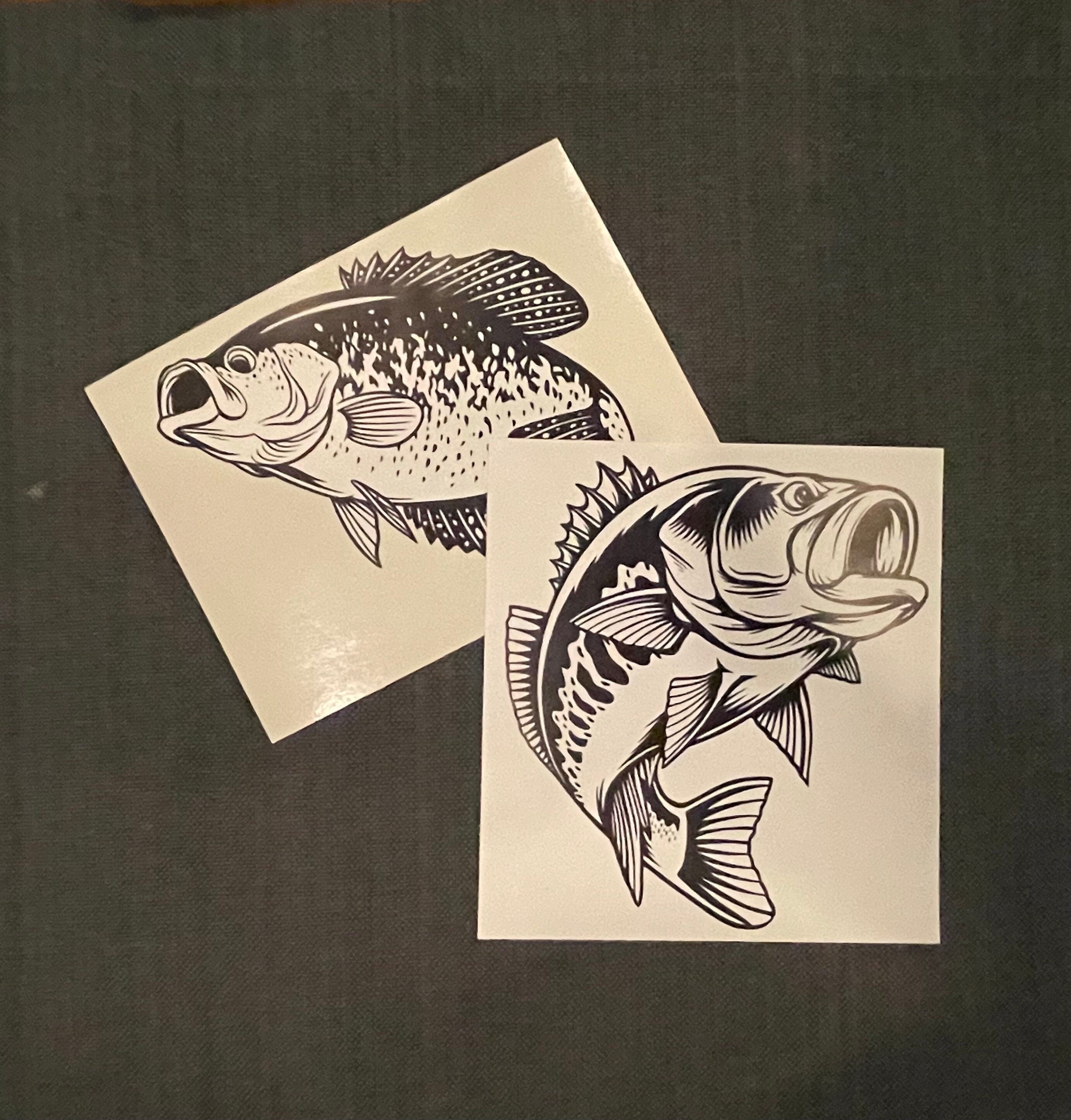 Fish Vinyl Decals, Bass Fish Decal, Crappie Fish Decal, Fisherman ...
