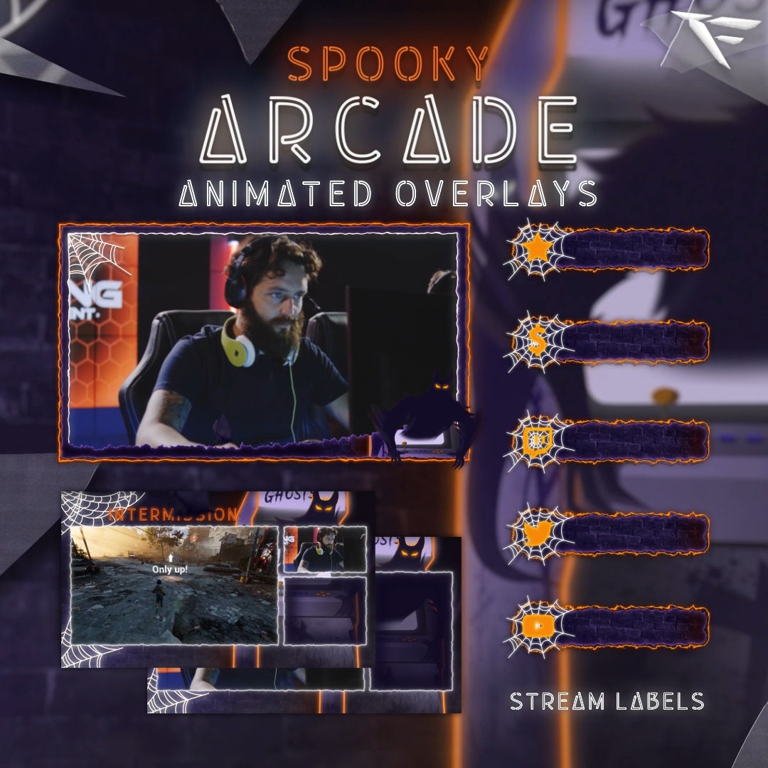 Spooky Arcade Animated Stream Overlay/horror Theme/animated Transition ...