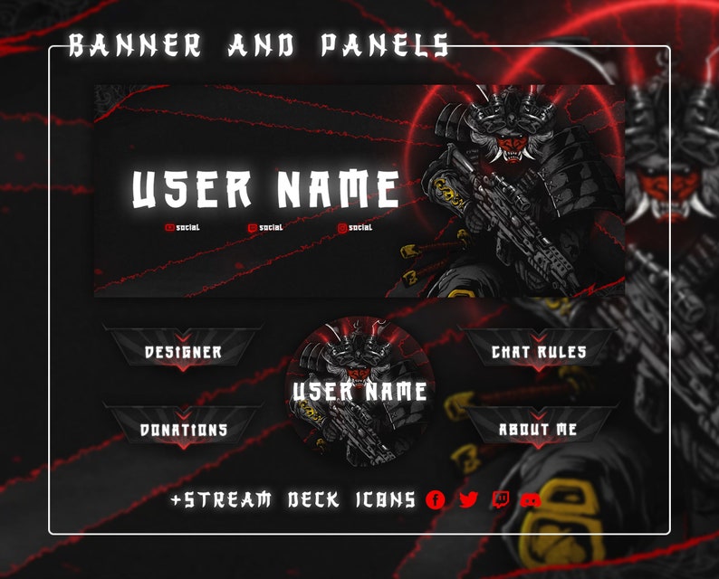 Japanese SWAT Animated Overlay/samurai Theme/animated Twitch Overlay ...