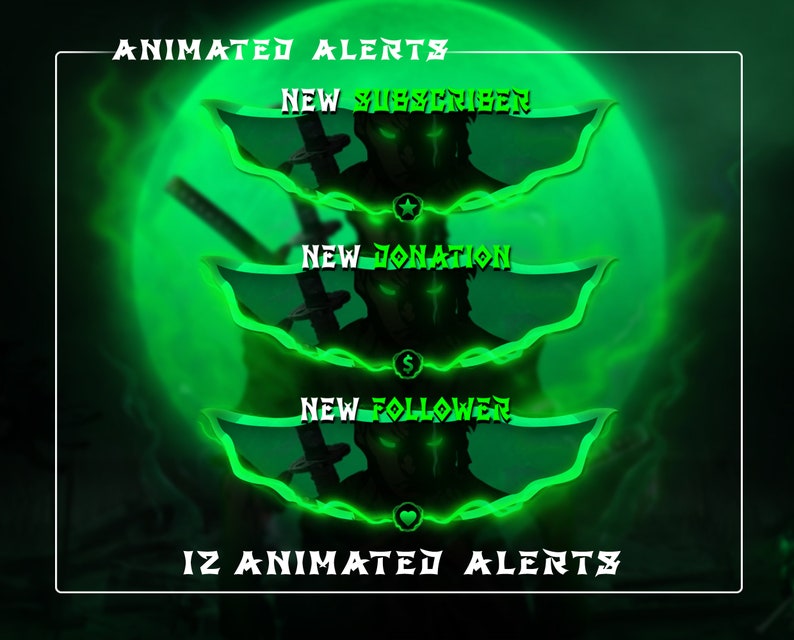 Pirate Hunter Animated Stream Overlay: Anime Theme, Twitch Panels ...