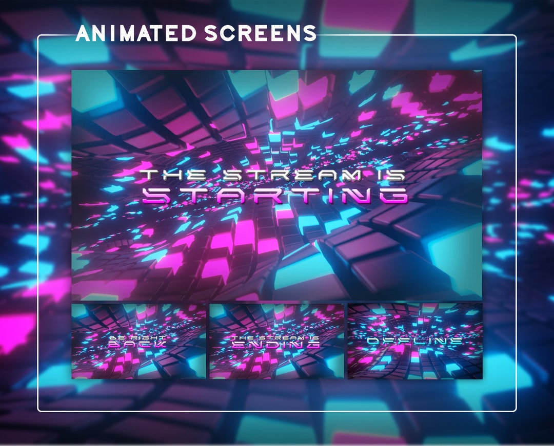 Stagger Animated Screens/synthwave Neon Theme/animated Twitch Screens ...