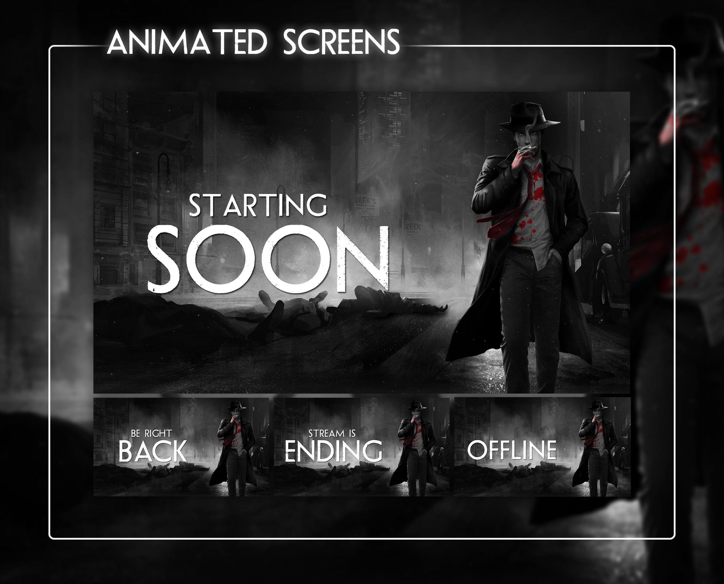 Mafia Animated Stream Screens/mafia Theme/mafia Overlay/mafia Screens ...