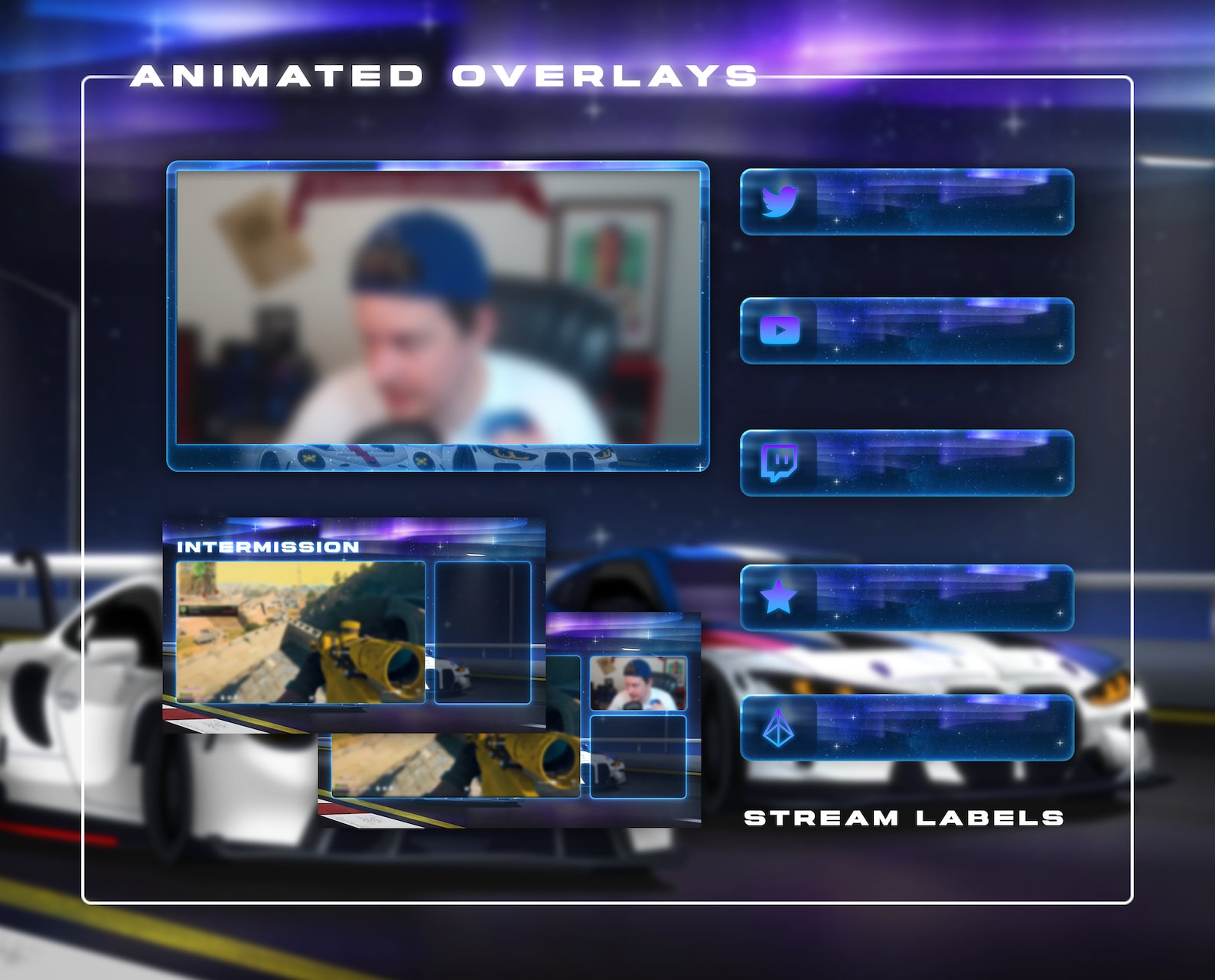 Night Drive Animated Stream Package/racing Aesthetic/cars Theme/forza ...