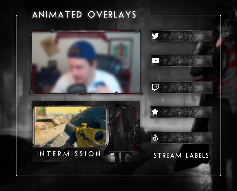 Mafia Animated Stream Overlay: Retro Theme Twitch Package - Etsy