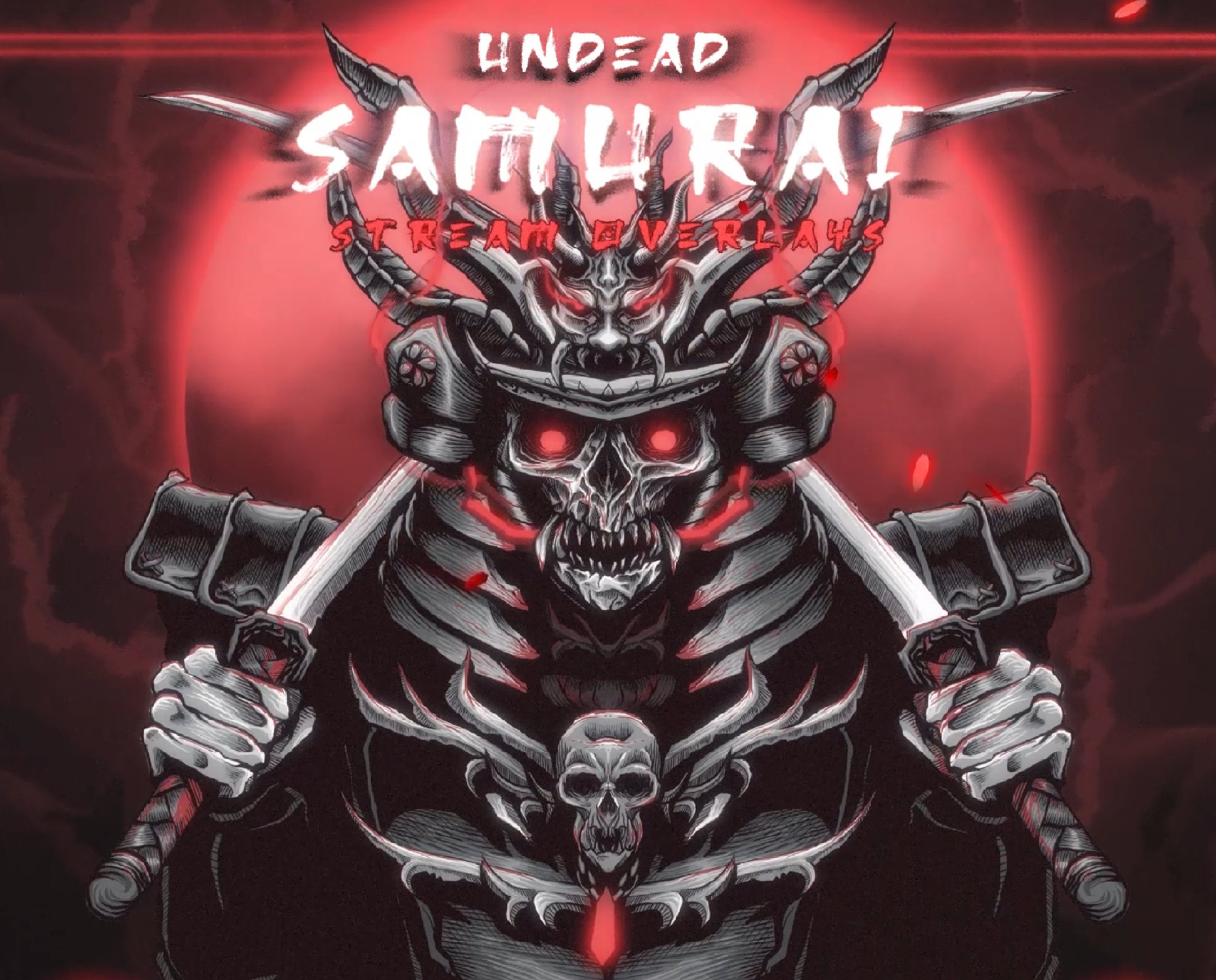 Undead Samurai Animated Stream Overlay: Dark Japanese Theme (twitch ...