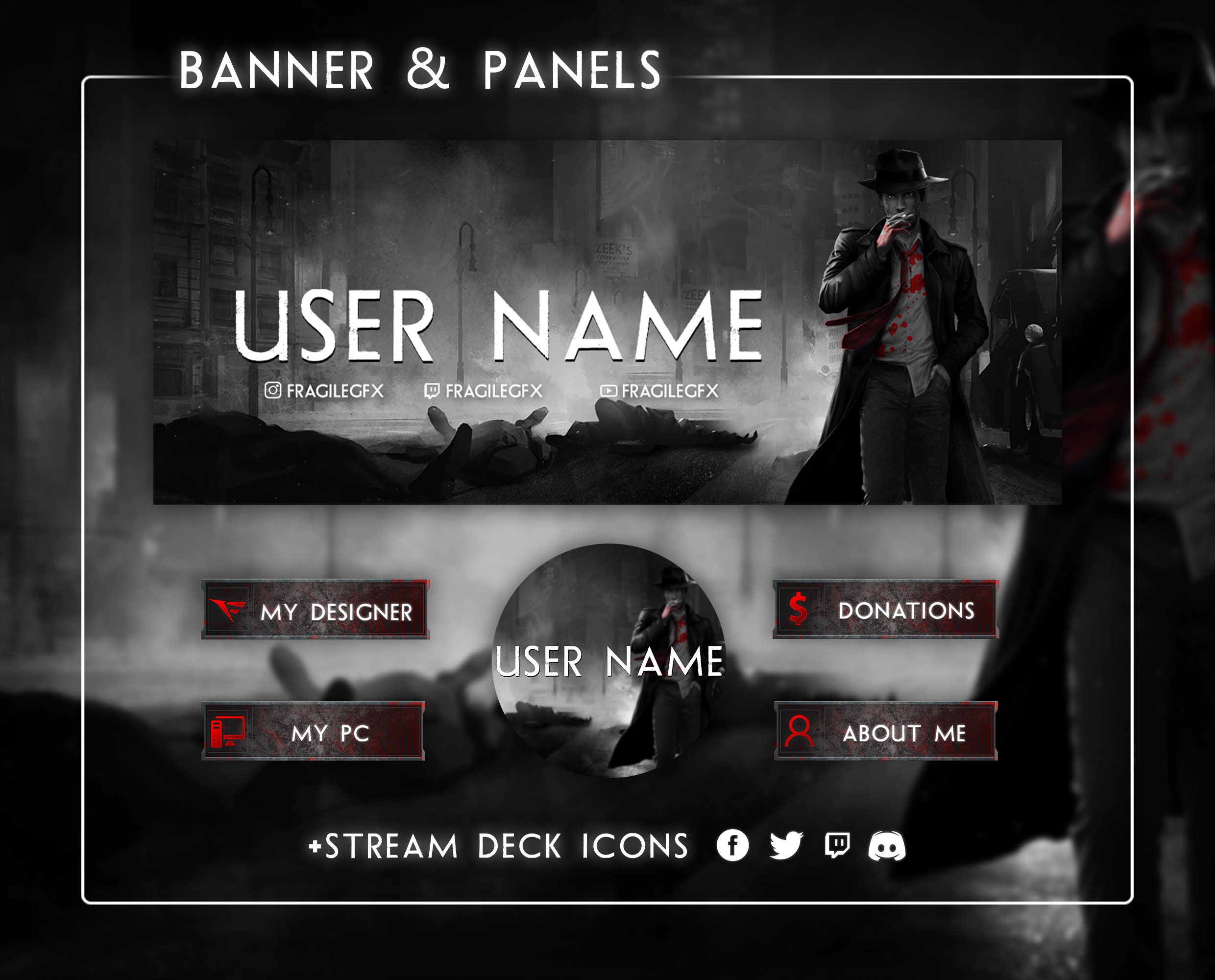 Mafia Animated Stream Overlay: Retro Theme Twitch Package - Etsy