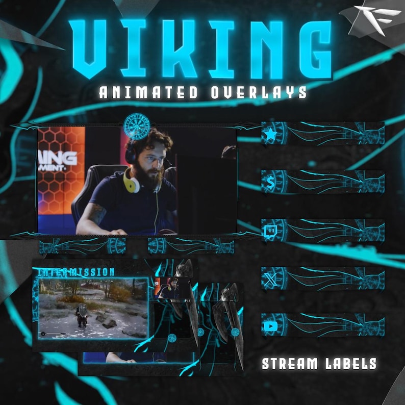 Animated Viking Stream Overlay: Norse Mythology Twitch Package - Etsy UK