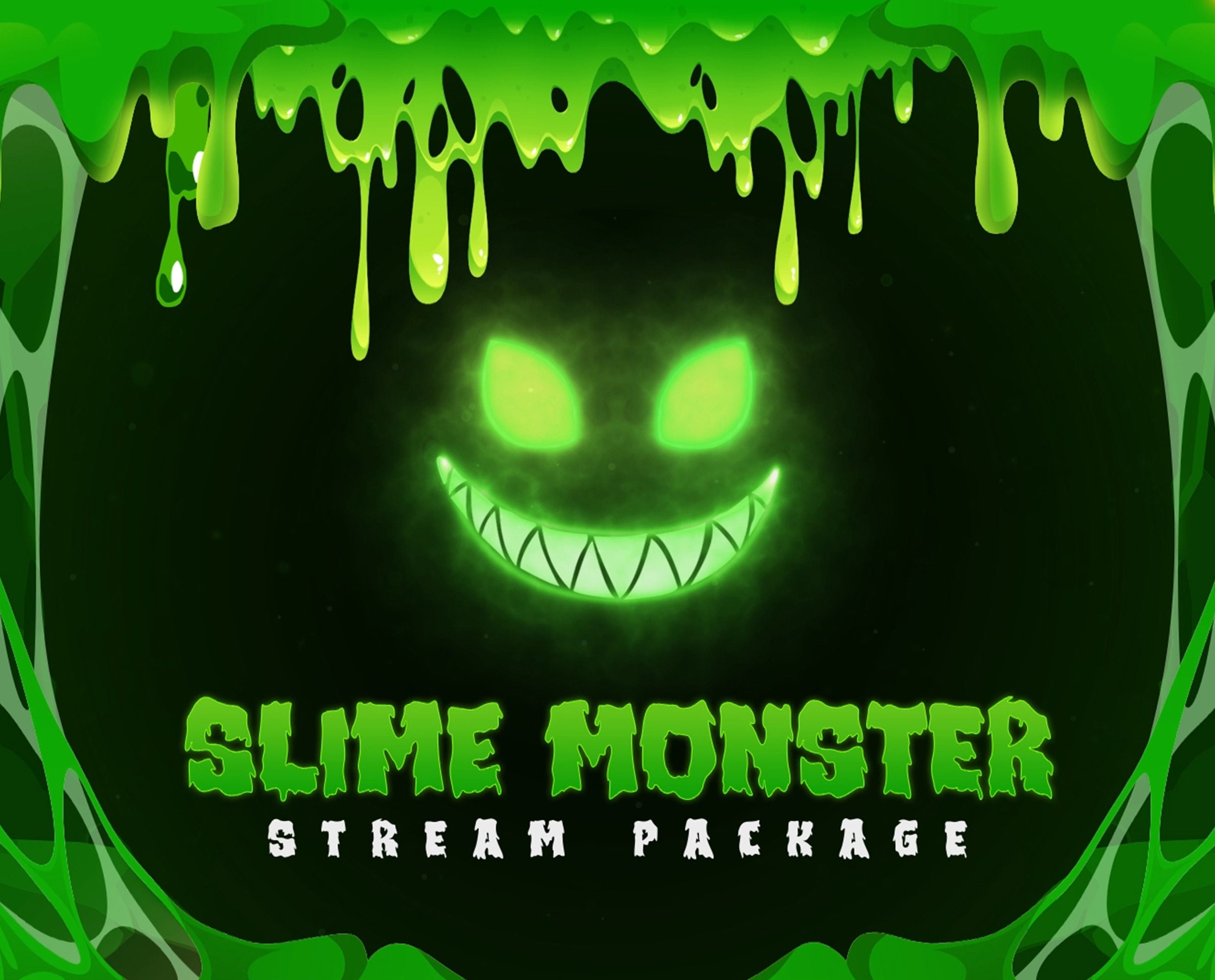 Animated Slime Monster Stream Overlay Package: Horror Theme - Etsy