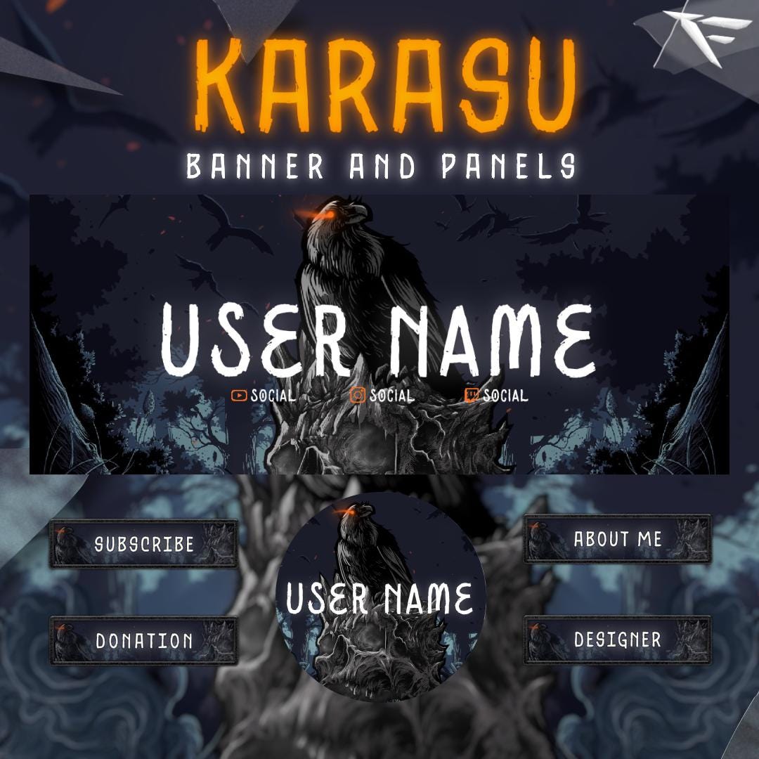 Karasu Animated Stream Overlay: Horror Crow Theme (instant Download) - Etsy