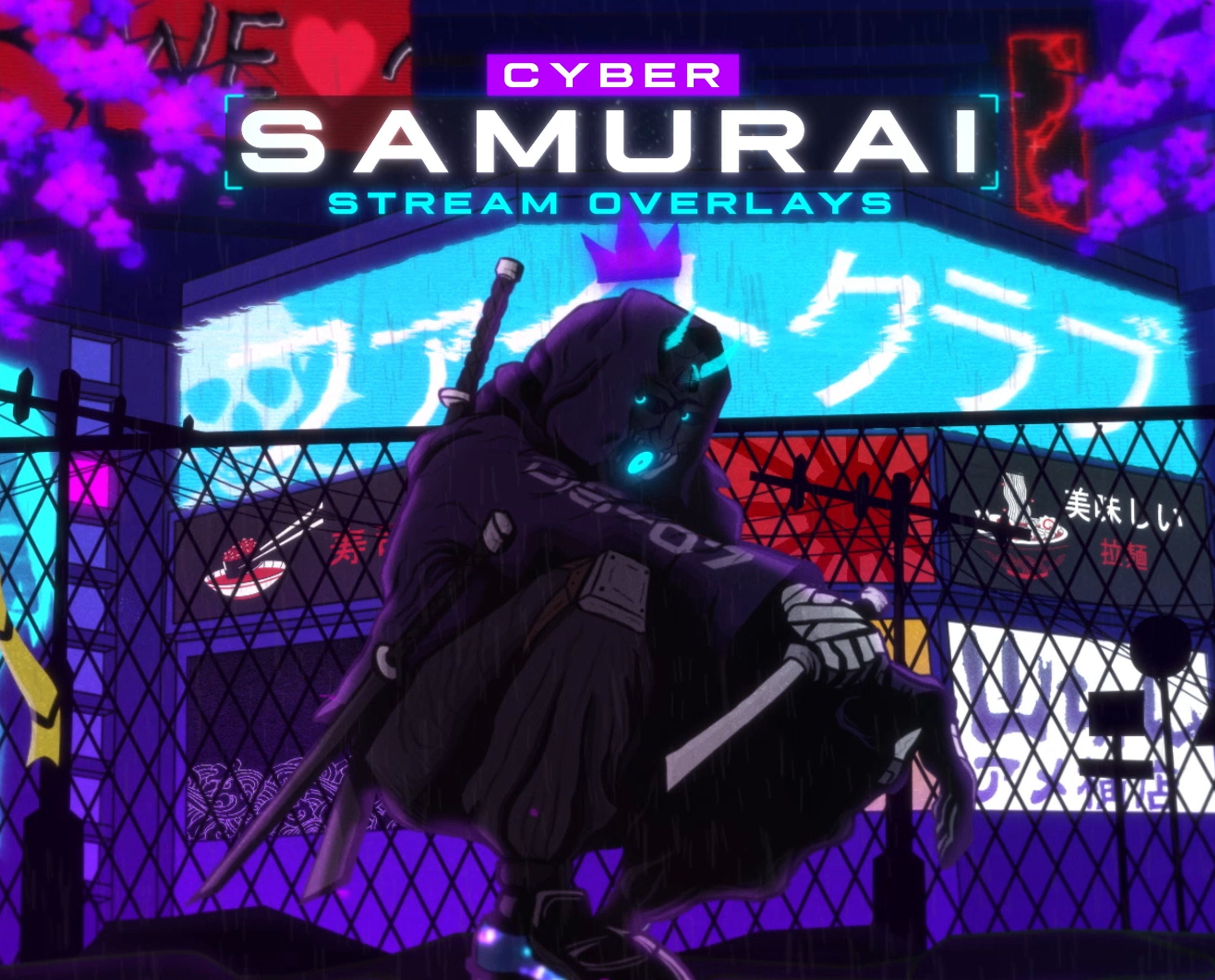 Cyber Samurai Animated Stream Package: Futuristic Japanese Overlays - Etsy