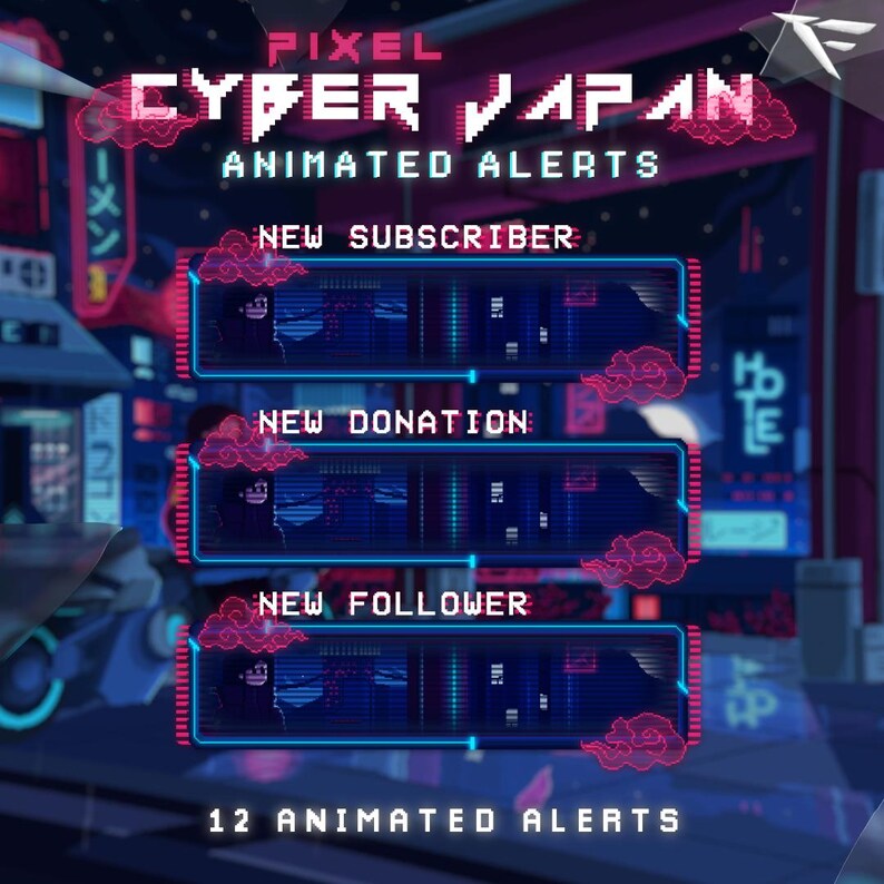 Pixel Cyber Japan Stream Alerts: Animated Torii Theme (digital Download ...