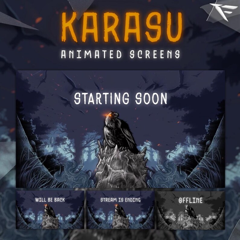 Karasu Animated Stream Overlay: Horror Crow Theme (instant Download) - Etsy