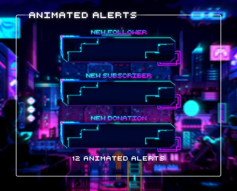 Cyber City Animated Stream Alerts/futuristic Aesthetic/pixel Art ...