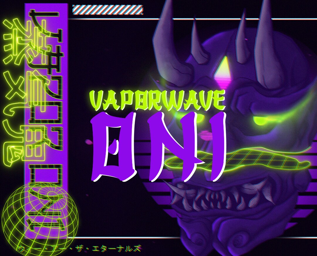 Vaporwave ONI Animated Stream Package/japanese Aesthetic/oni/futuristic ...