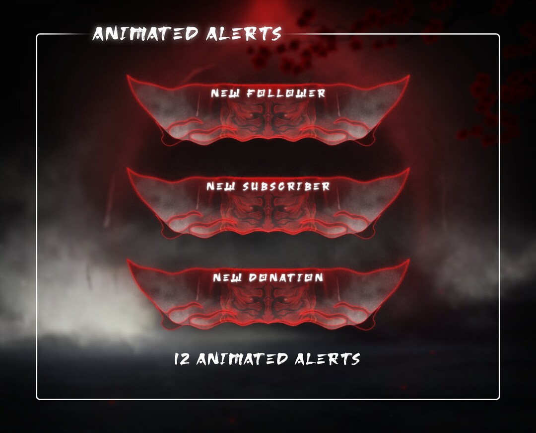 ONI Animated Stream Alerts: Dark Japanese Theme (digital Download) - Etsy