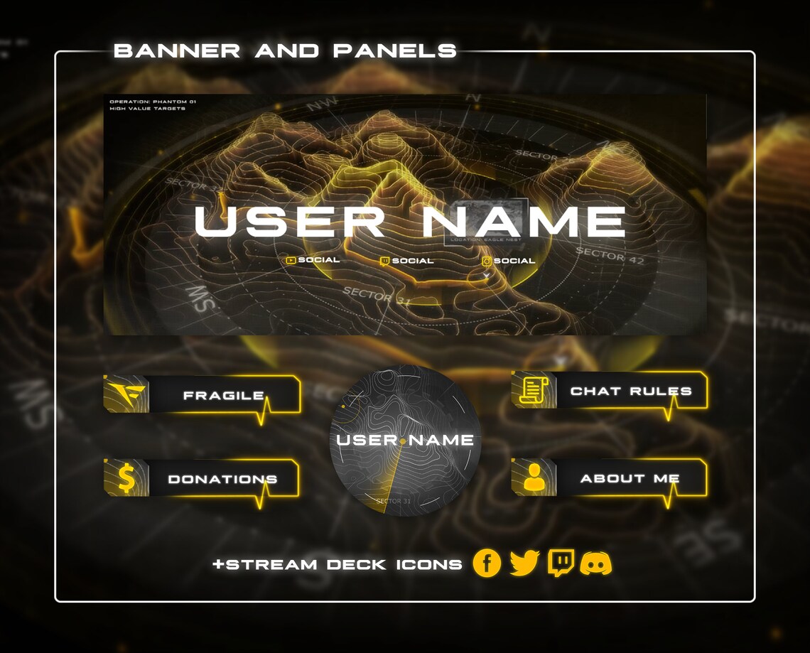 Black Gold Animated Stream Overlay/call of Duty Theme/animated ...