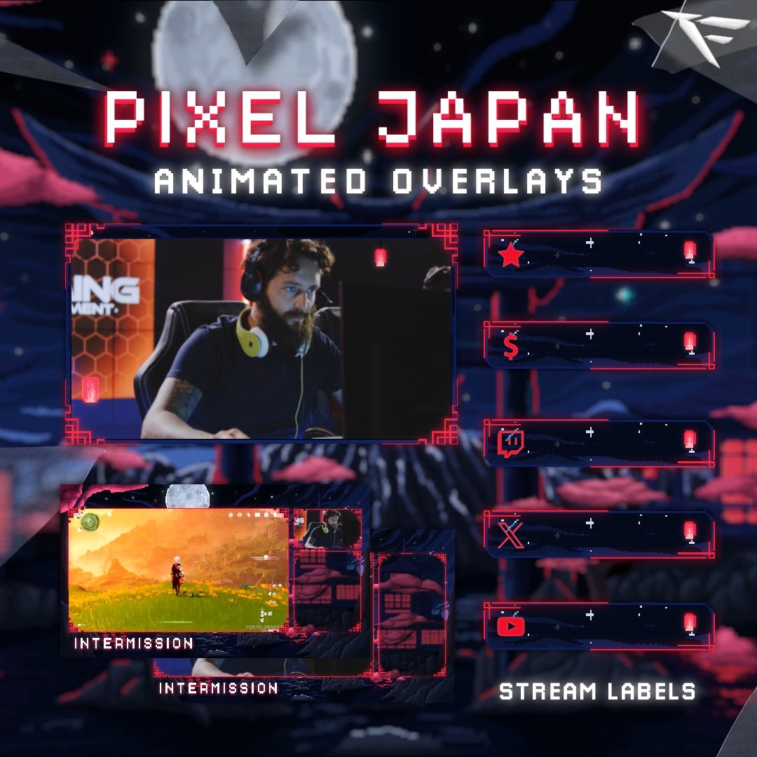 Pixel Japan Animated Stream Package/japanese Aesthetic/japan Torii ...