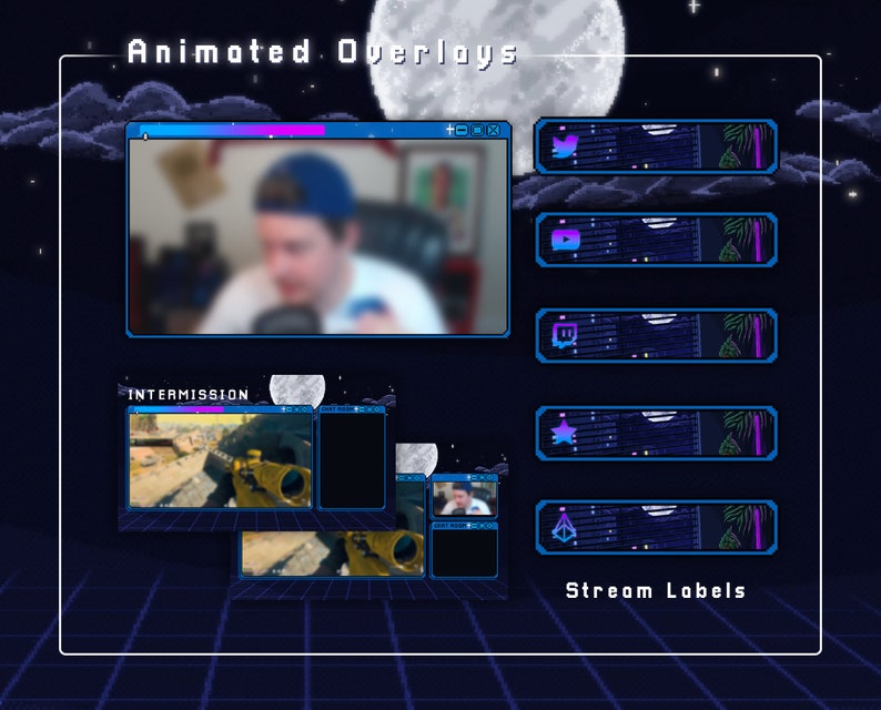 Retro Pixel Lofi Animated Stream Package: Twitch Set - Etsy