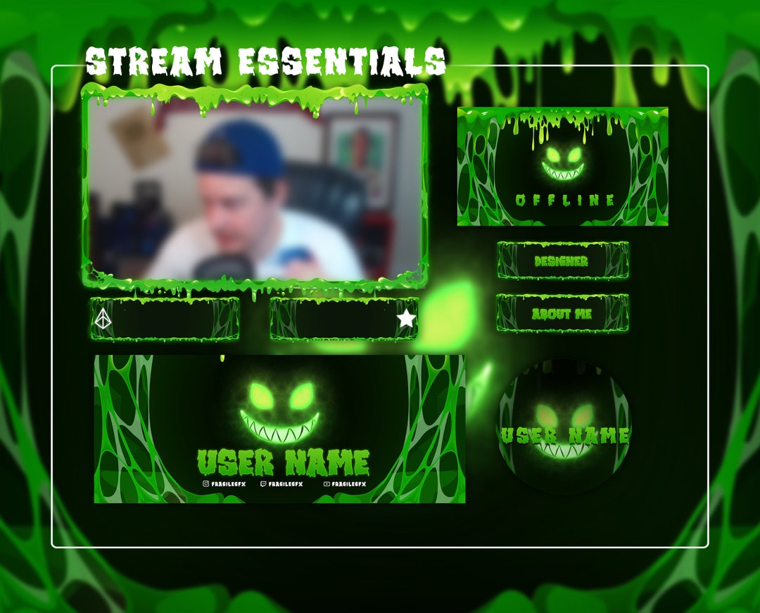 Slime Monster Essentials Stream Overlays/psychedelic Aesthetic/slime ...