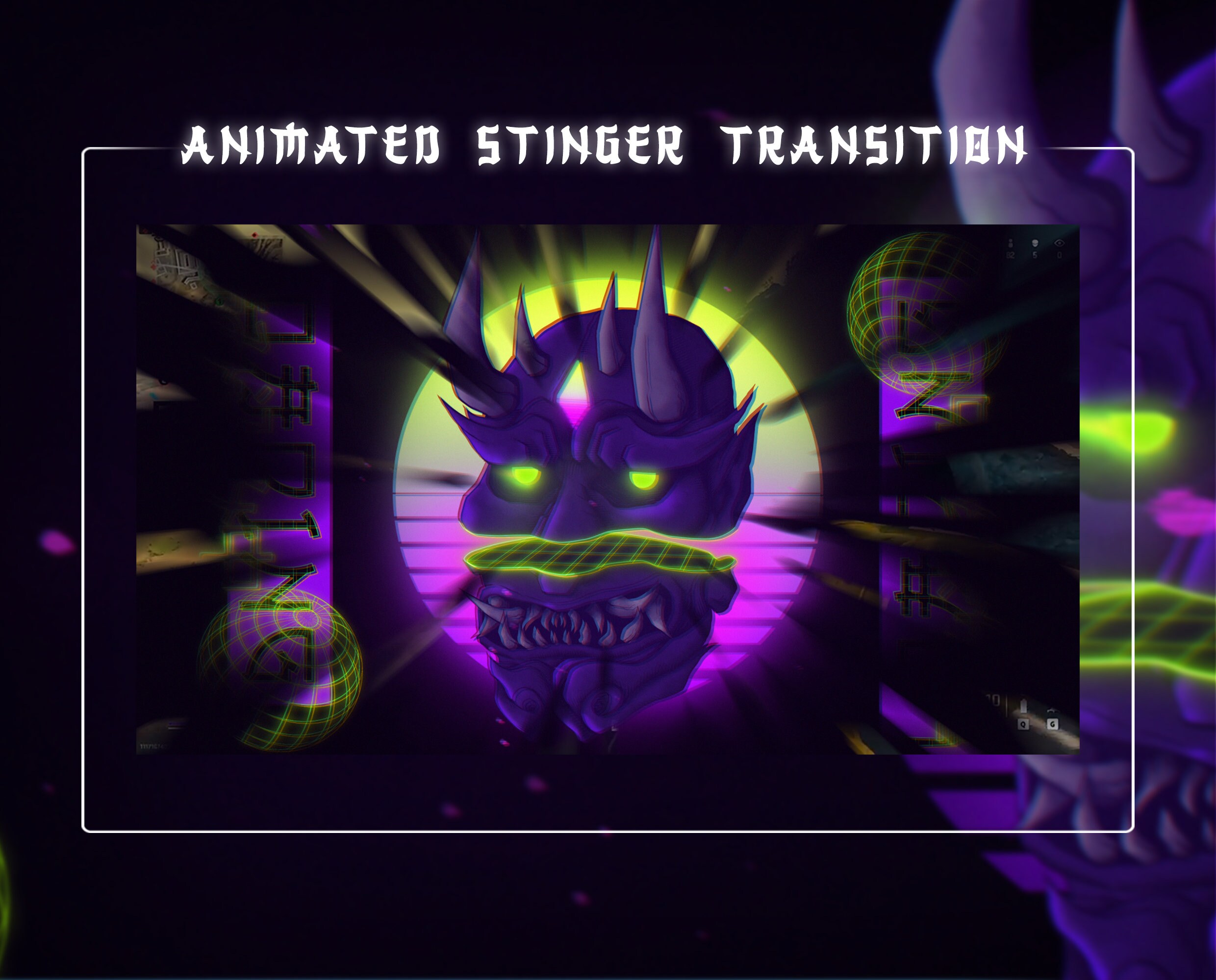 Vaporwave ONI Animated Stream Package/japanese Aesthetic/oni/futuristic ...