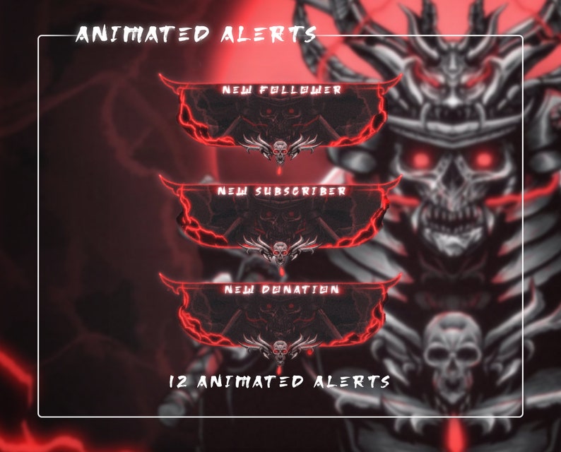 Undead Samurai Animated Stream Overlay: Dark Japanese Theme (twitch ...