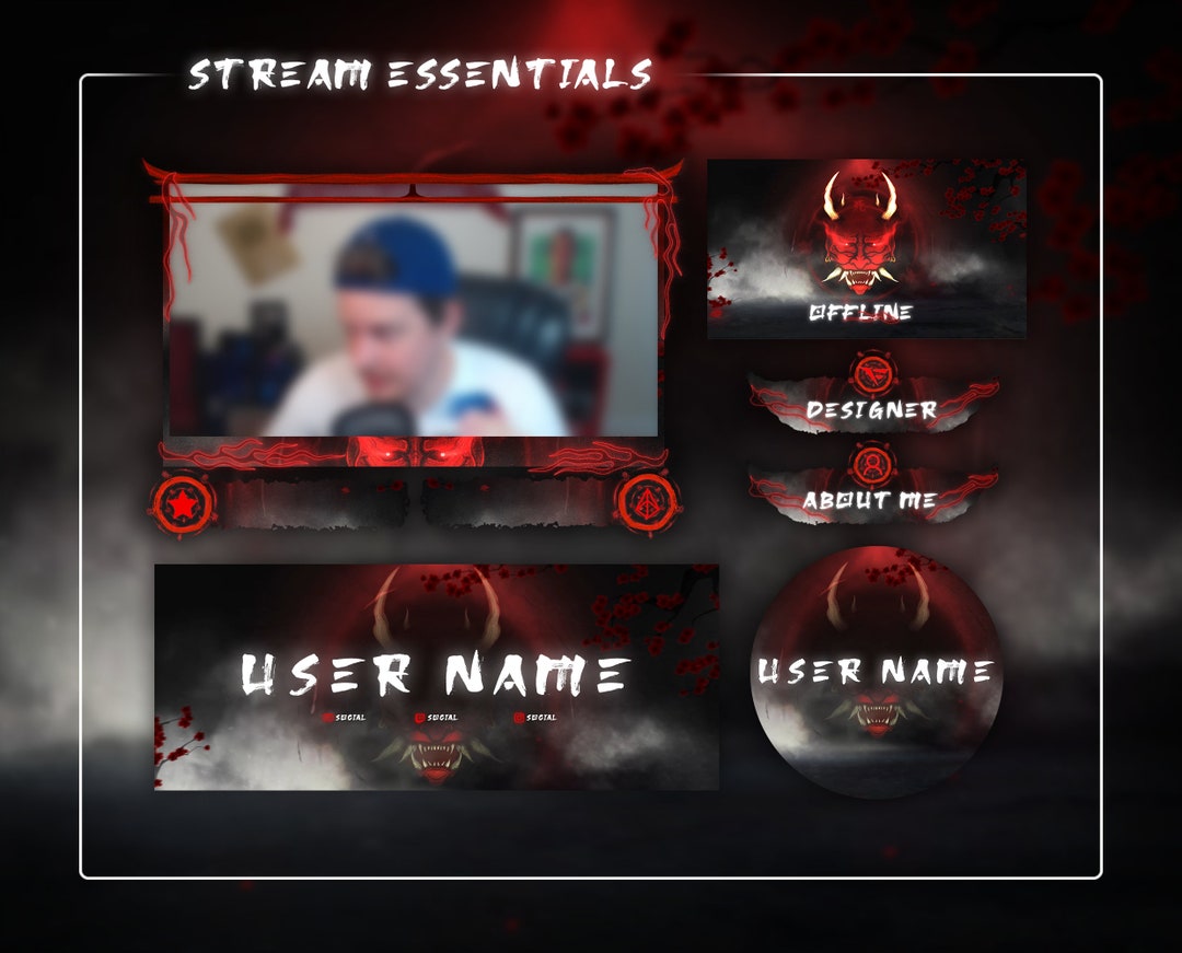 ONI Overlays Essentials/dark Japanese Aesthetic/aesthetic Dark Overlay ...