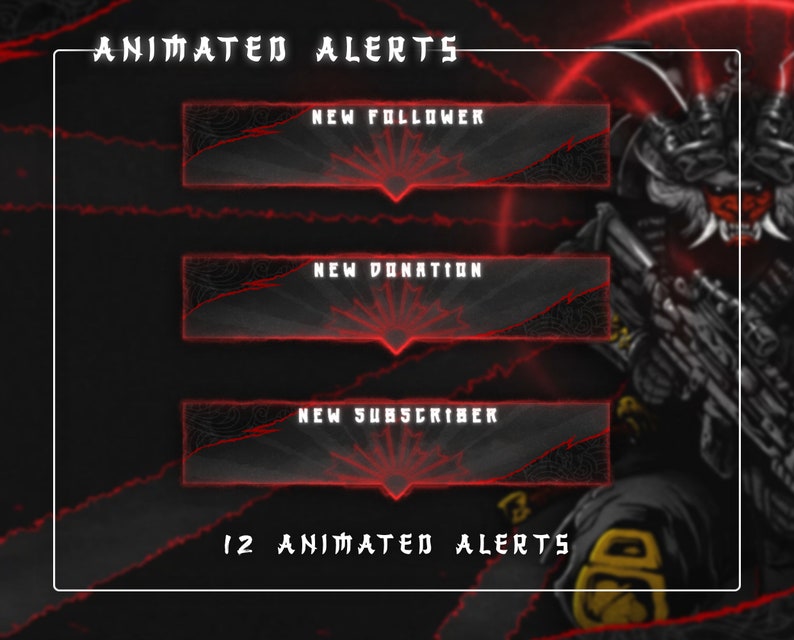 Samurai Animated Twitch Alerts: Japanese SWAT Theme (complete Package ...