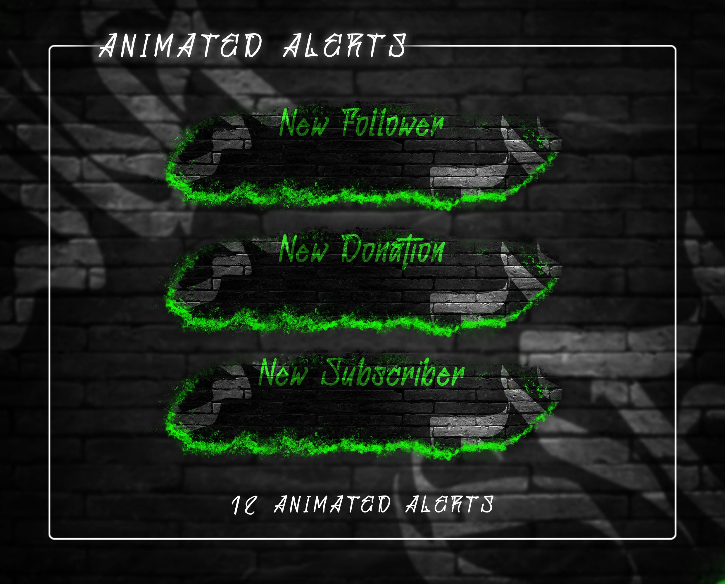 Graffiti Animated Alerts/graffiti Theme/animated Twitch Alerts/complete ...