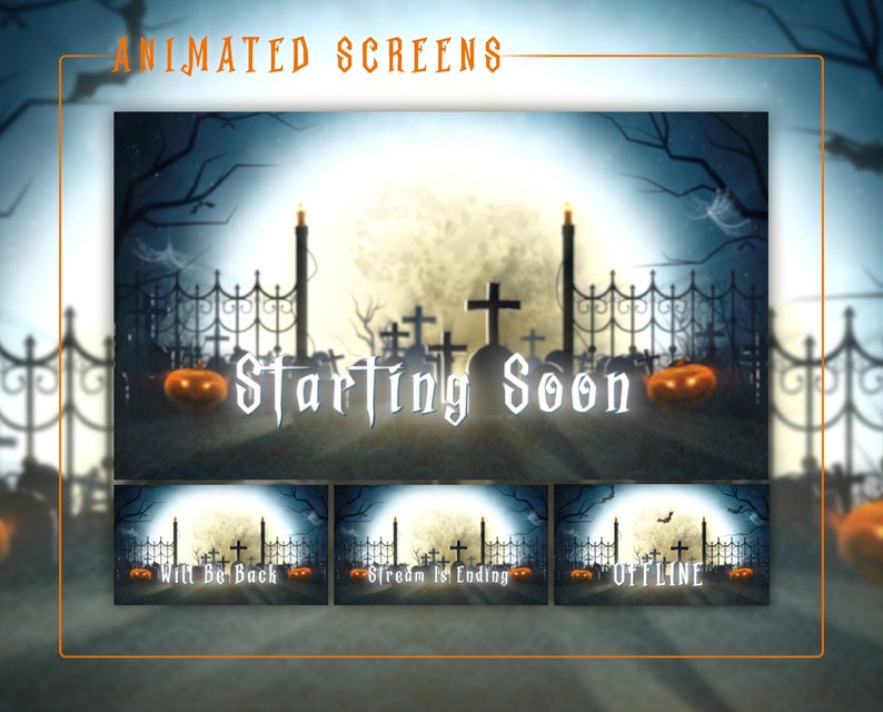 Spooky Night Animated Stream Screens/horror Theme/halloween - Etsy
