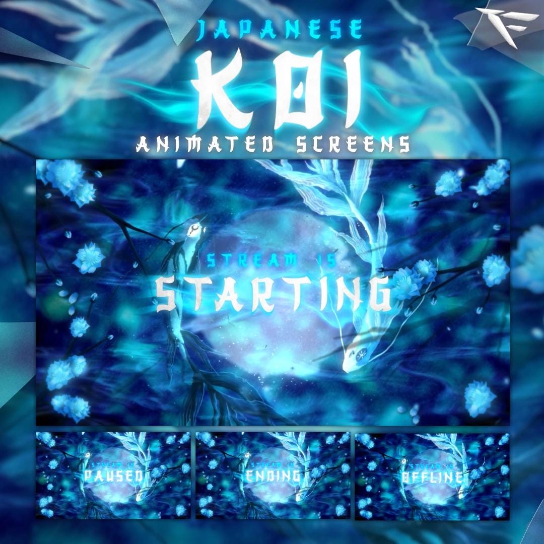 Japanese Koi Animated Stream Package: Relaxing Twitch Overlays (digital ...
