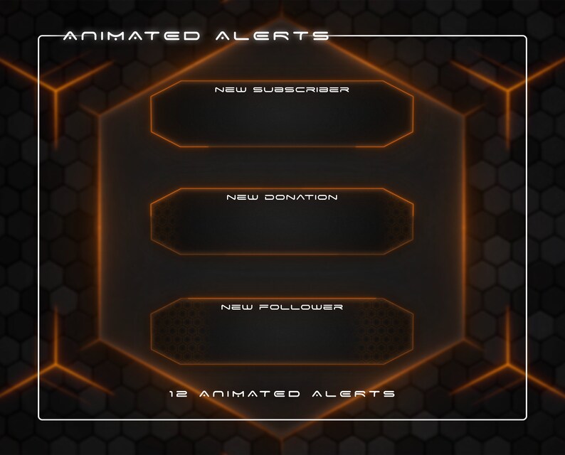 Hexagon Animated Overlay/geometric Neon Theme/animated Twitch Overlay ...