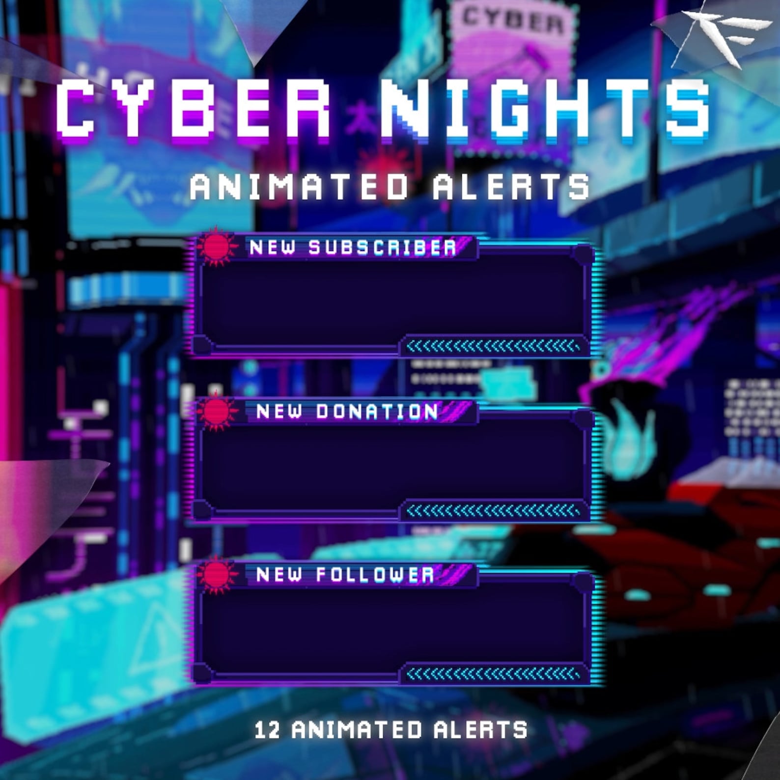 Cyber Nights Animated Stream Package/futuristic Aesthetic/pixel Art ...