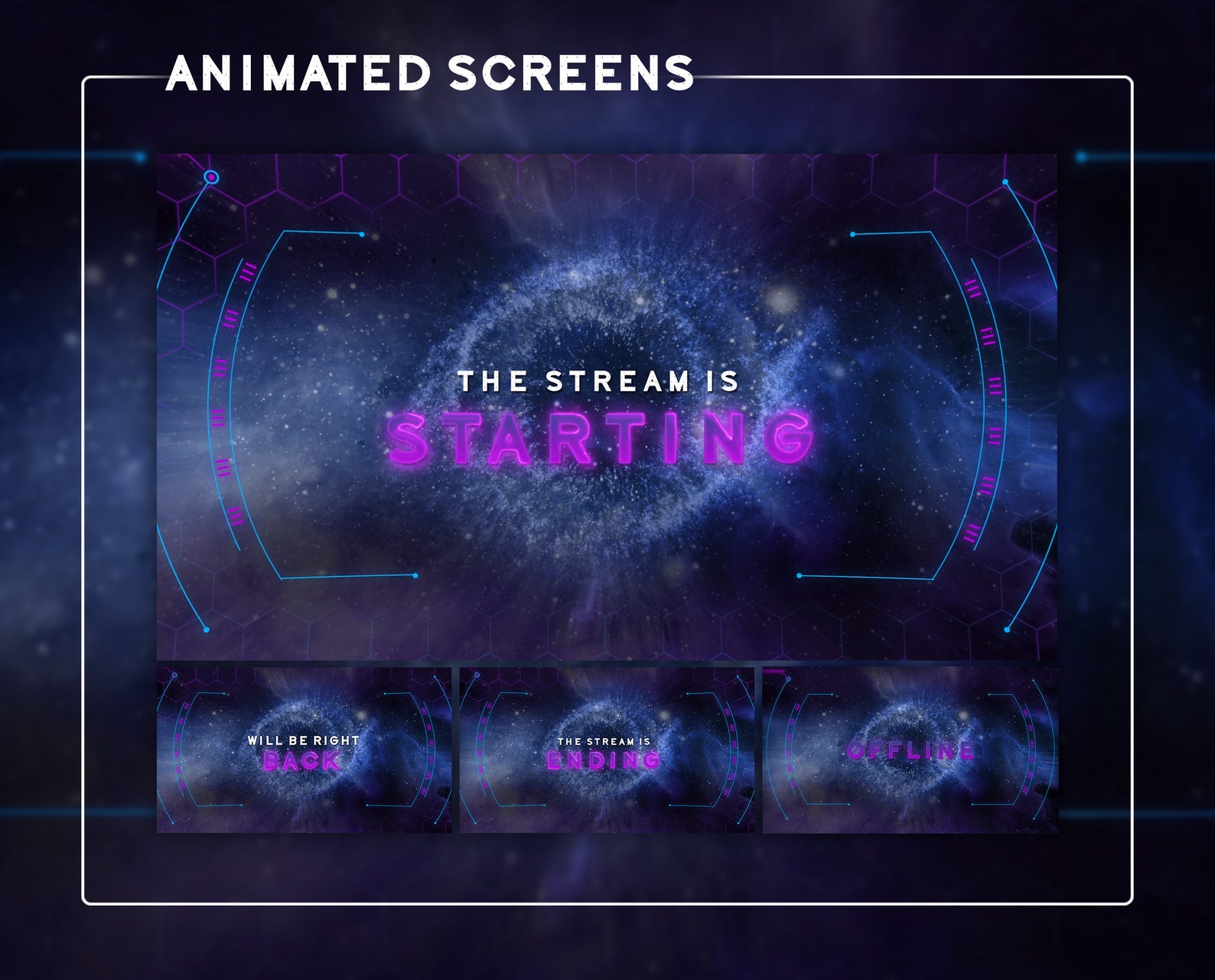 Deep Space Animated Overlay/galaxy Theme/animated Twitch Overlay ...